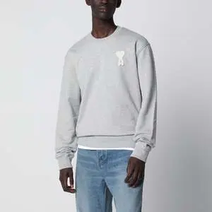 AMI Paris De Coeur Cotton Sweatshirt - Grey