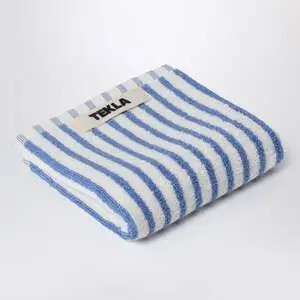 TEKLA Striped Cotton Terry Guest Towel 30x50 - Light Blue