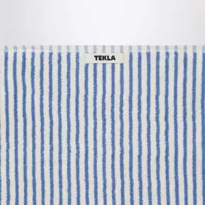TEKLA White Striped Towel 50x90 - Light Blue