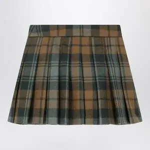 Bonpoint Talissa Check Pattern Kilt Skirt - Brown