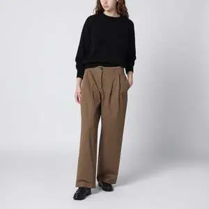 TOTEME Cotton Trousers - Brown