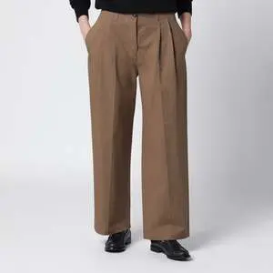TOTEME Cotton Trousers - Brown