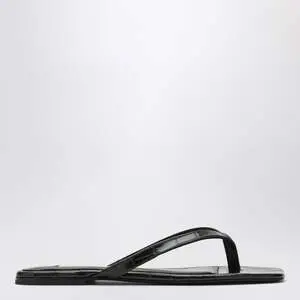 TOTEME Crocodile-effect Leather Thong Sandals - Green