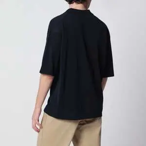 ROBERTO COLLINA Navy Cotton Knit Polo Shirt