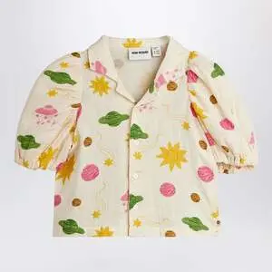 MINI RODINI Muslin Blouse With Space Print