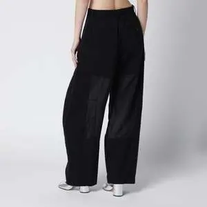 Sacai Wide-leg Wool Trousers With Panels And Belt
