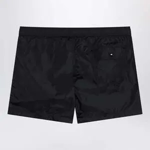 Moncler Swim Shorts With Logo Patch - Black