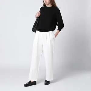 TOTEME Organic Cotton Crew Neck Jumper - Black