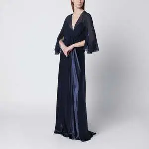 Alberta Ferretti Long Semi-transparent Viscose Dress - Blue