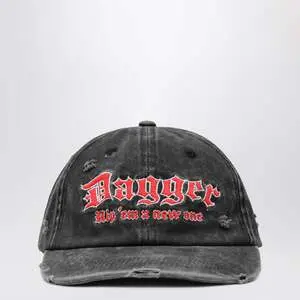 DAGGER Distressed-effect Baseball Cap - Black