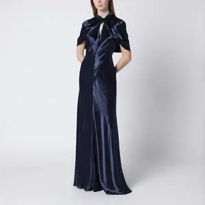 Alberta Ferretti Shiny Satin Long Dress