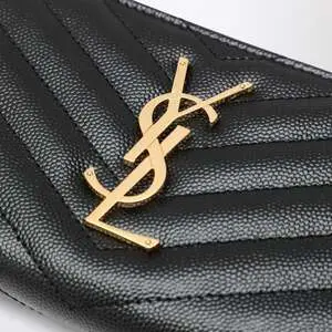 Saint Laurent Cassandre Matelassé Wallet - Black