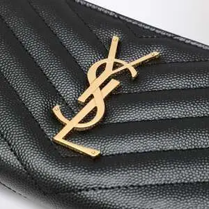 Saint Laurent Cassandre Matelassé Wallet - Black