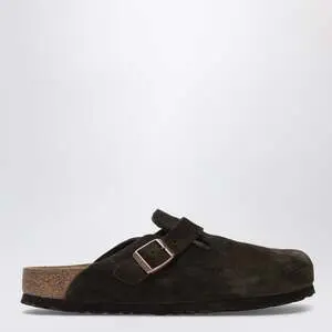 BIRKENSTOCK Suede Boston Clogs - Brown