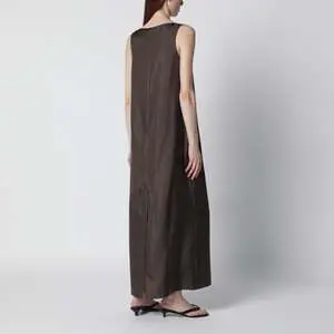 RÓHE Sleeveless Silk Maxi Dress With U-neckline - Brown