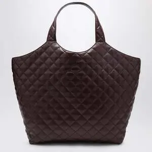 Saint Laurent Icare Oversized Quilted Leather Shopping Bag - Red