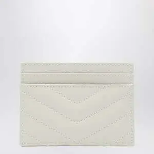 Saint Laurent Cassandre Card Holder In Cream