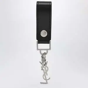 Saint Laurent Leather Cassandre Key Ring