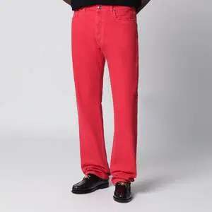 Versace Straight-leg Cotton Denim Jeans - Red