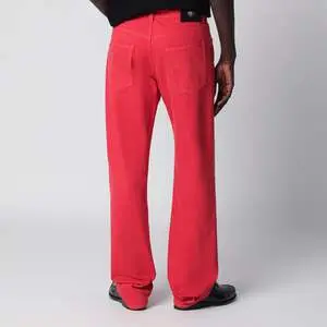 Versace Straight-leg Cotton Denim Jeans - Red