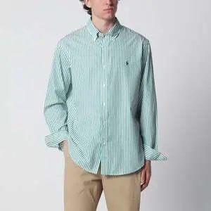 Polo Ralph Lauren White/ Striped Custom-fit Shirt - Green