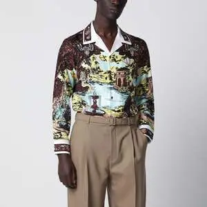 Versace Slim Printed Silk Twill Shirt - Multicolor