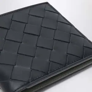 Bottega Veneta Night Blue/grey Intrecciato Bi-fold Wallet - Multicolor