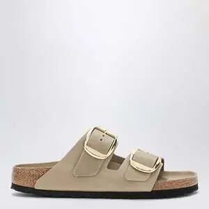 BIRKENSTOCK Arizona Big Buckle Oiled Leather Slides - Brown