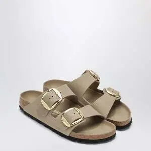 BIRKENSTOCK Arizona Big Buckle Oiled Leather Slides - Brown