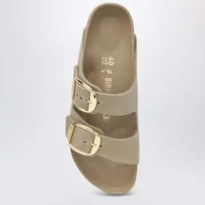 BIRKENSTOCK Arizona Big Buckle Oiled Leather Slides - Brown