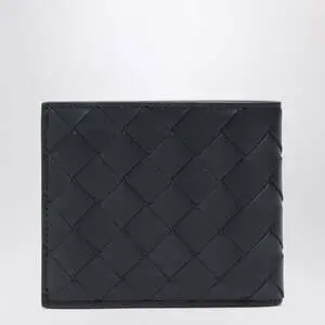 Bottega Veneta Midnight/basalt Bi-fold Wallet In Intrecciato Leather - Multicolor