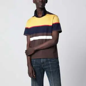 Versace Color-block Striped Cotton Polo T-shirt