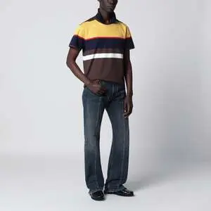 Versace Color-block Striped Cotton Polo T-shirt