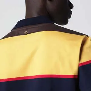 Versace Color-block Striped Cotton Polo T-shirt