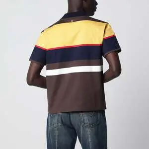 Versace Color-block Striped Cotton Polo T-shirt