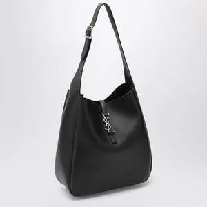 Saint Laurent Large Le 5 À 7 Bag In Hammered Calfskin - Black