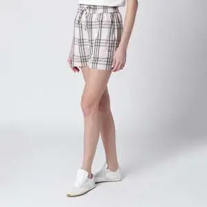 Burberry Check Pattern Cotton Shorts - Pink