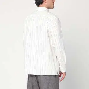Saint Laurent Striped Cassandre Shirt In Cotton