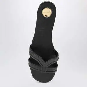 Saint Laurent Mabrouka Leather Sandals - Black