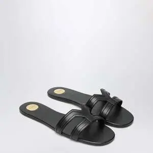 Saint Laurent Mabrouka Leather Sandals - Black