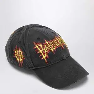 Balenciaga Sacré Caur Cotton Drill Baseball Cap - Black