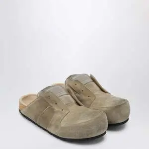 Balenciaga Dumbo Sabot In Distressed Suede Calfskin - Beige