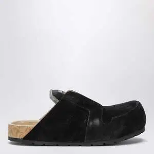 Balenciaga Dumbo Sabot In Distressed Suede - Black