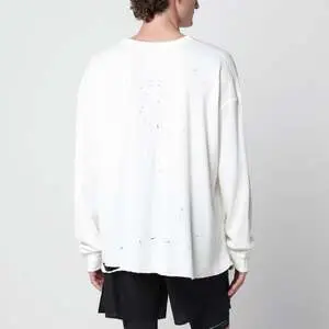 Satisfy Mothtech Aged Ecru T-shirt With Holes