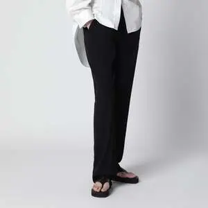 Balenciaga Slim Tailored Trousers In Stretch Wool Twill - Black