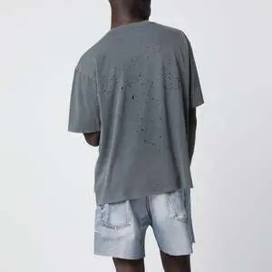 Satisfy Mothtech Faded T-shirt With Perforations - Black