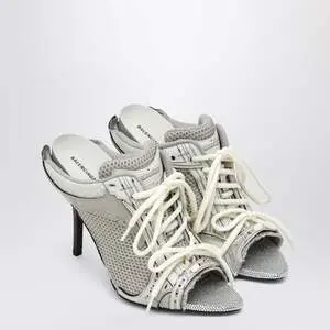 Balenciaga Stapler Heeled Sandals - Grey