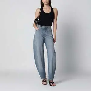 Alaïa Low-rise Curved-leg Jeans - Blue