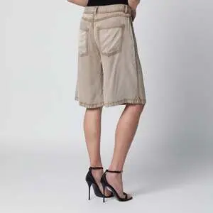DIESEL® Viscose Bermuda Shorts - Beige