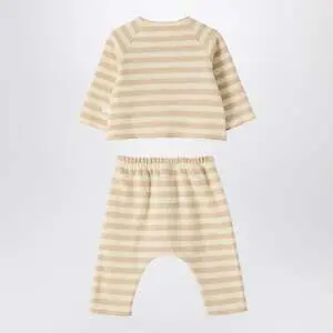 TEDDY & MINOU Striped Knit Two-piece Set - Beige